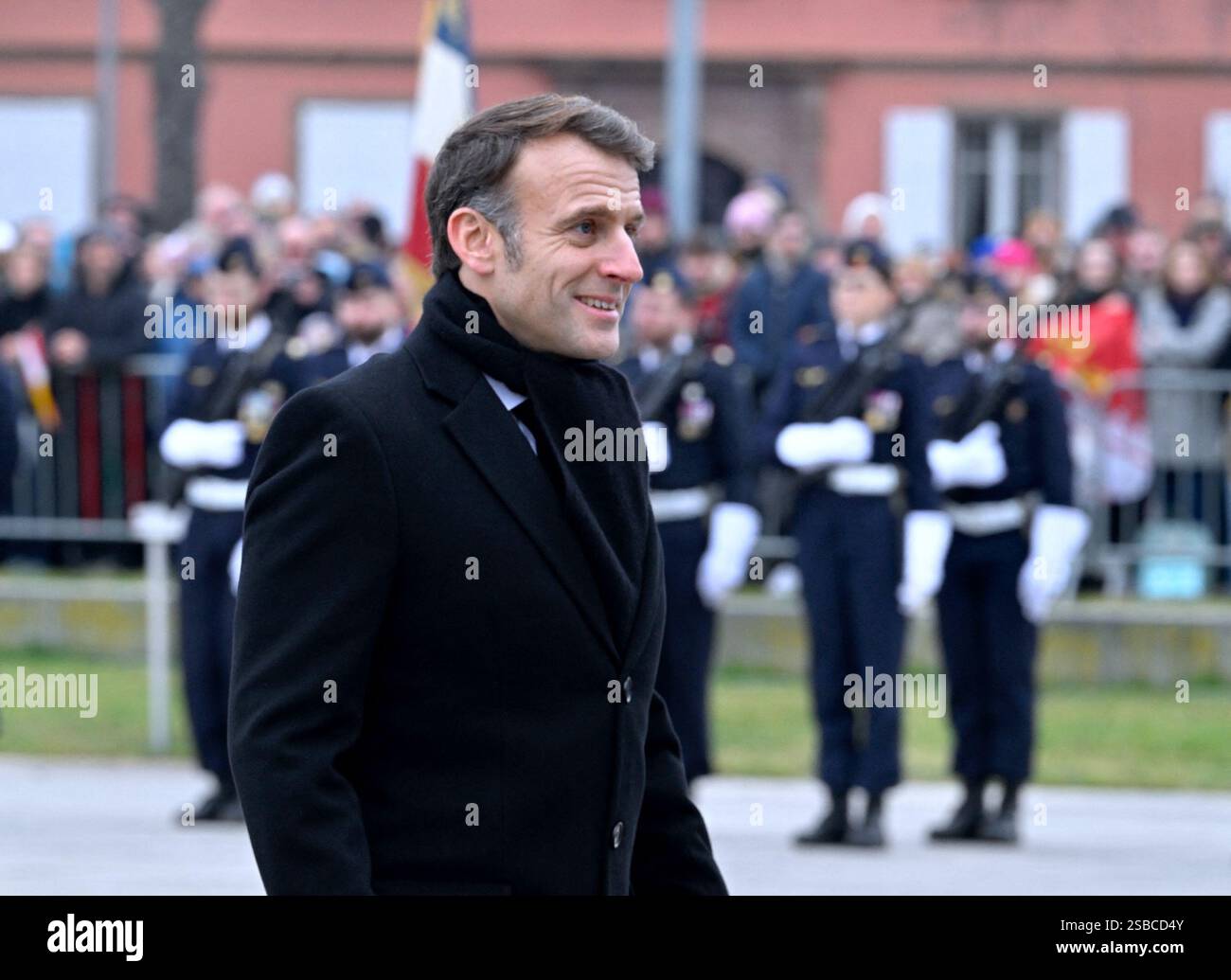 French President Emmanuel Macron presides over the ceremony marking the ...