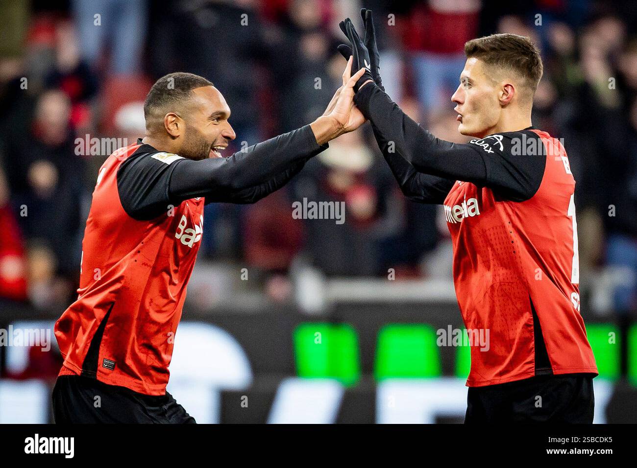 Leverkusen, Deutschland. 02nd Feb, 2025. Torjubel nach dem 3:0 durch Patrick Schick (Bayer 04 ...