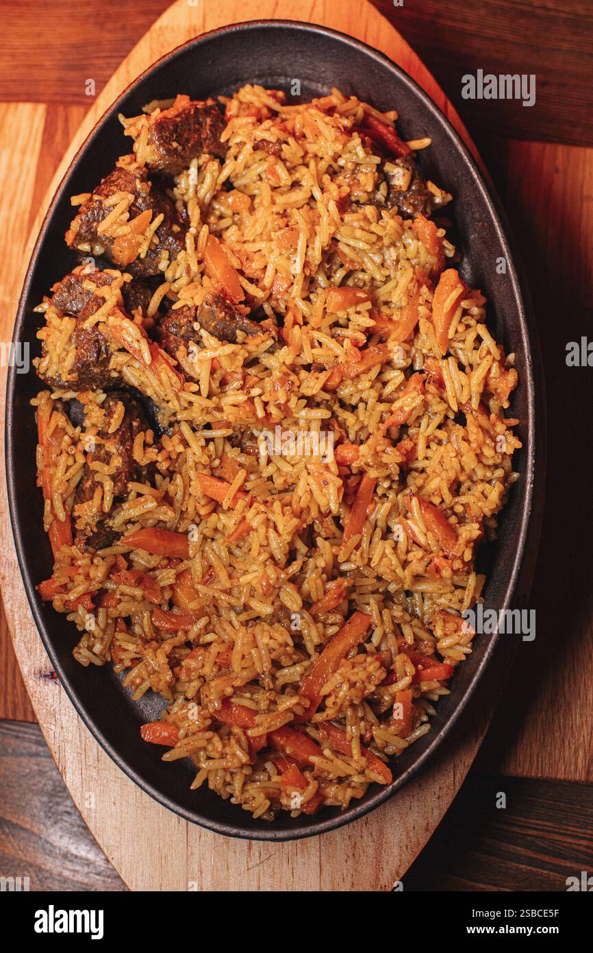 delicious rice, beef, carrots and spices - pilaf Stock Photo - Alamy