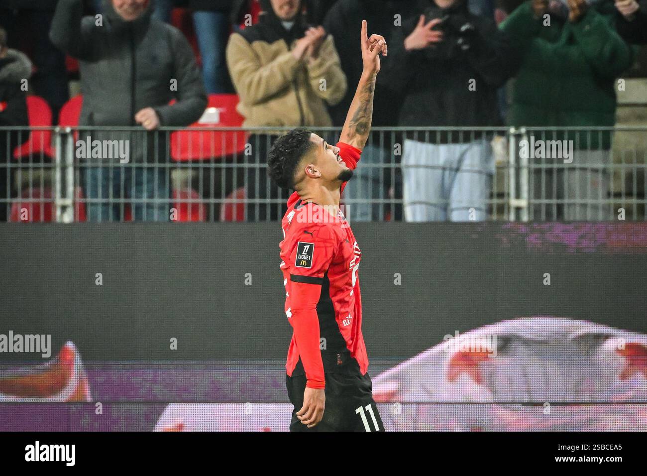 Ludovic BLAS of Rennes celebrates his goal during the French ...