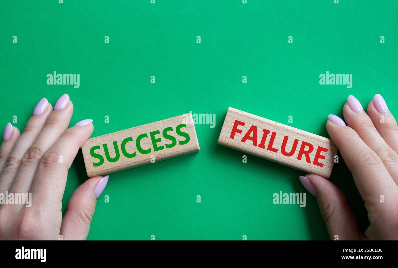 Success or Failure symbol. Concept word Success or Failure on wooden ...