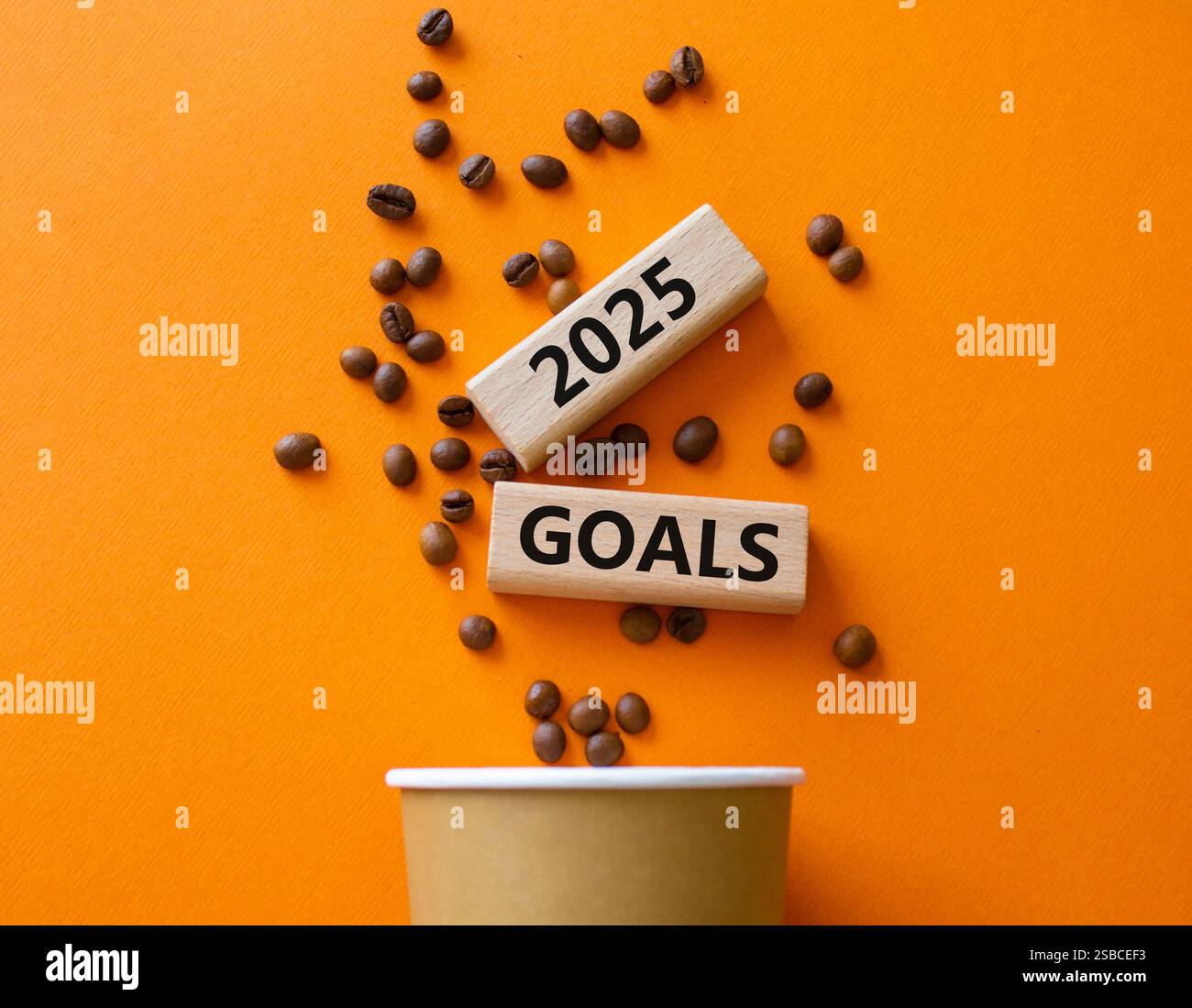 2025 Goals symbol. Concept word 2025 Goals on wooden blocks. Beautiful ...