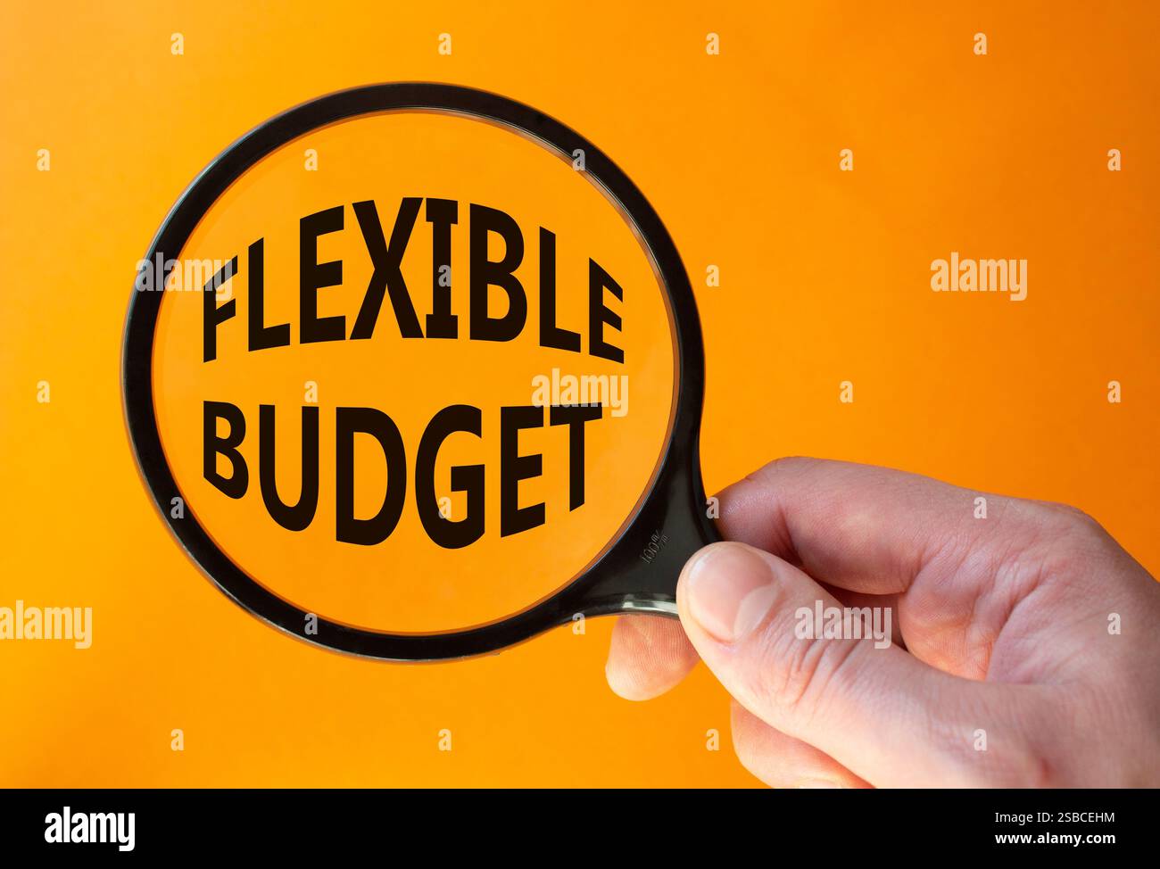 Flexible budget symbol. Concept words Flexible budget on magnifying ...