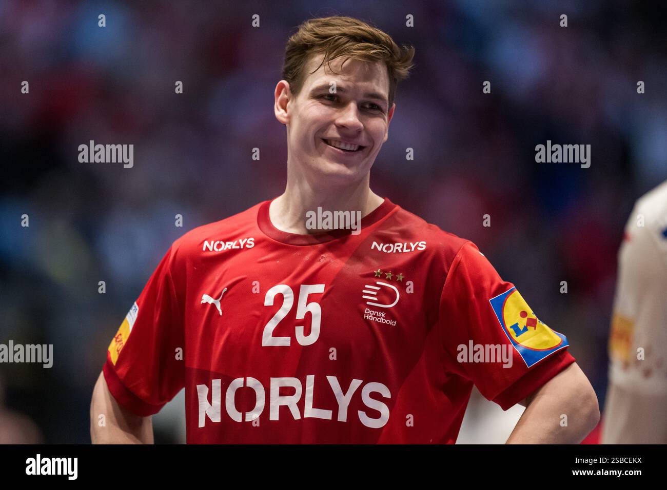 Lukas Lindhard Jørgensen of, Denmark. , . during the 2025 IHF World Men ...
