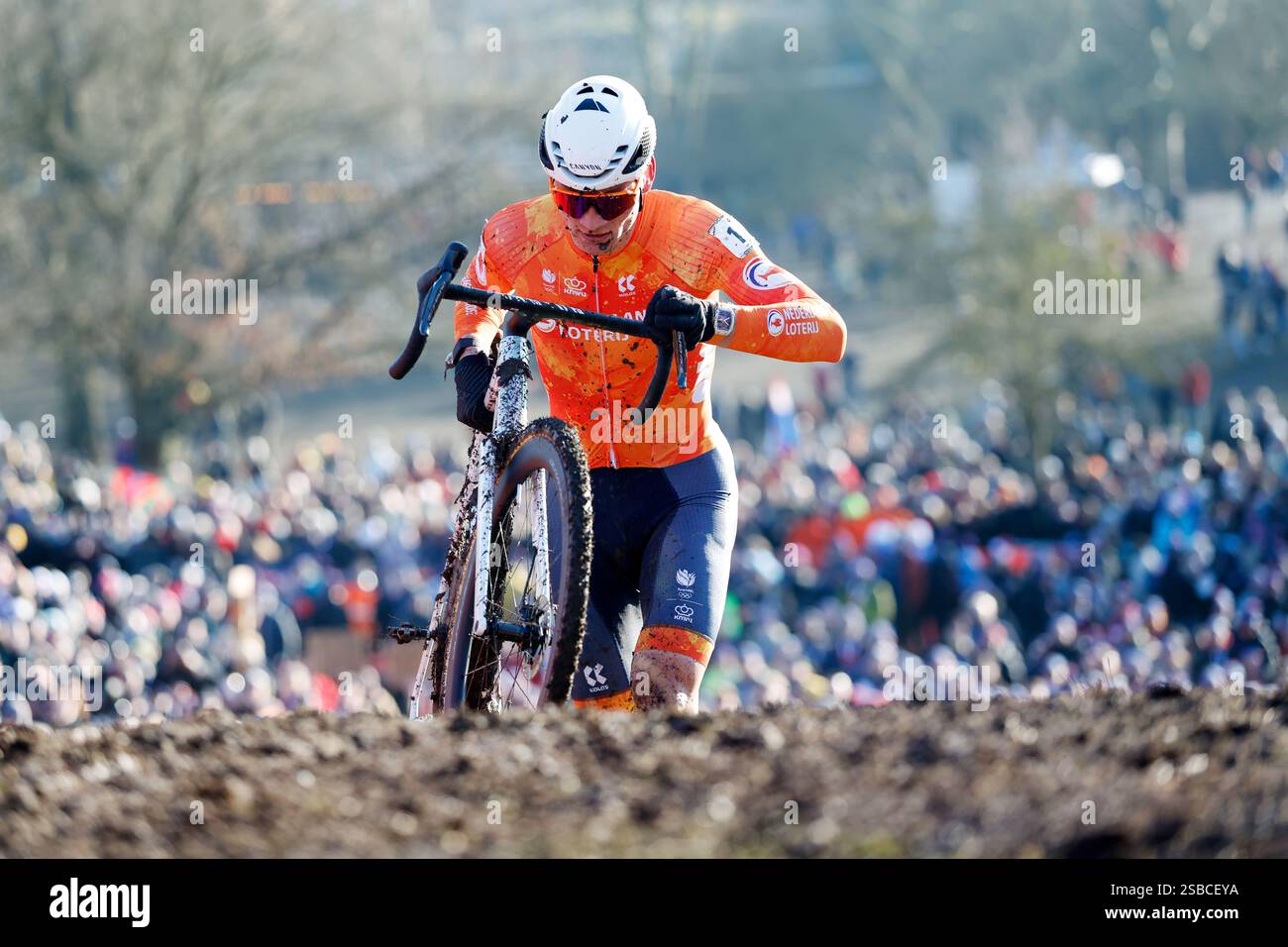 LIEVIN - Cyclist Mathieu van der Poel in action during the cyclocross ...