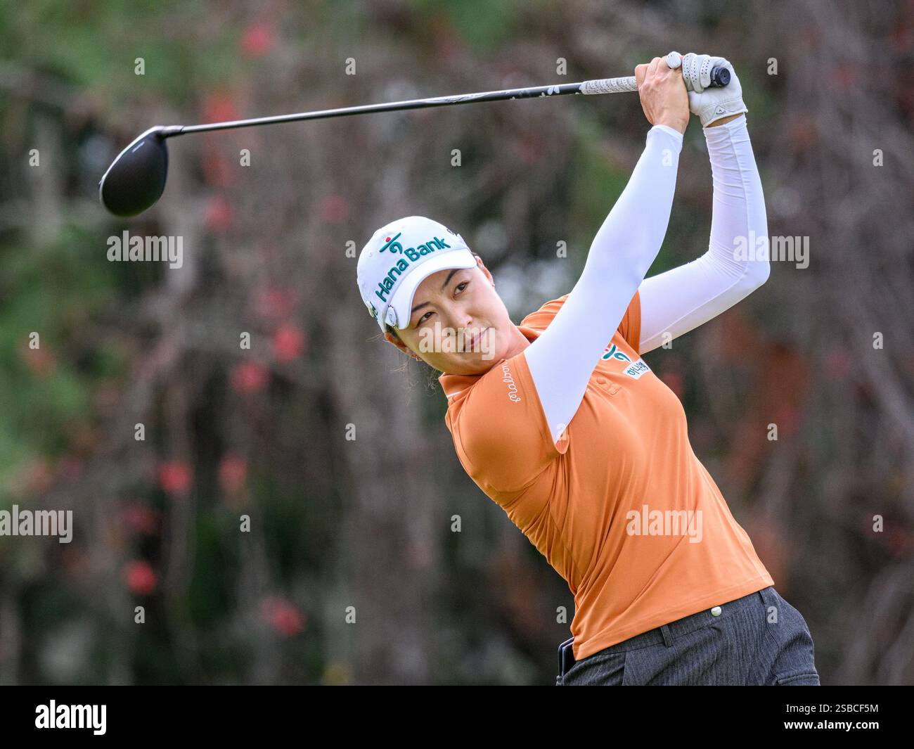 Orlando, FL, USA. 2nd Feb, 2025. Mingee Lee of Australia on the 9th tee ...