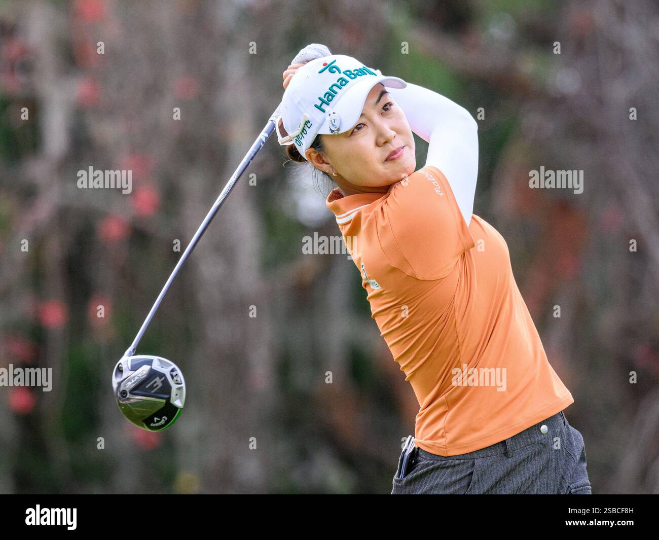 Orlando, FL, USA. 2nd Feb, 2025. Mingee Lee of Australia on the 9th tee ...