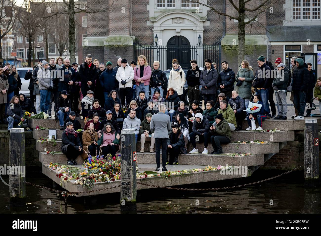 AMSTERDAM - Relatives and friends during a memorial at the Gay Monument ...