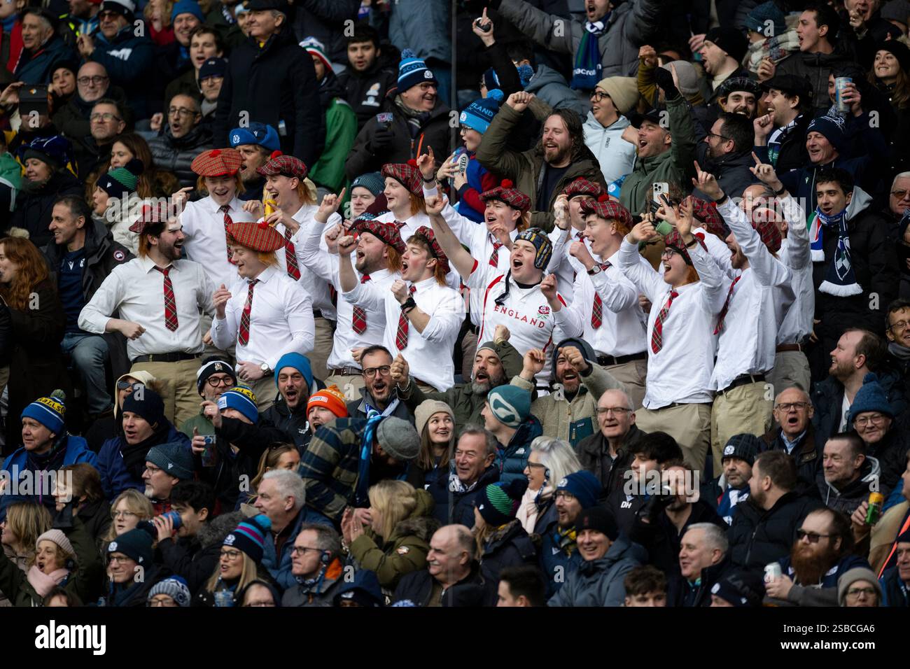 EDINBURGH, SCOTLAND - FEBRUARY 1: Scotland fans in full voice during ...