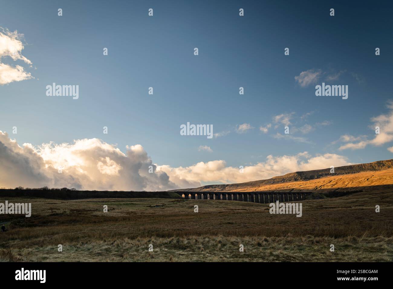 A bright, winter HDR landscape image of Batty Moss Viaduct aka ...