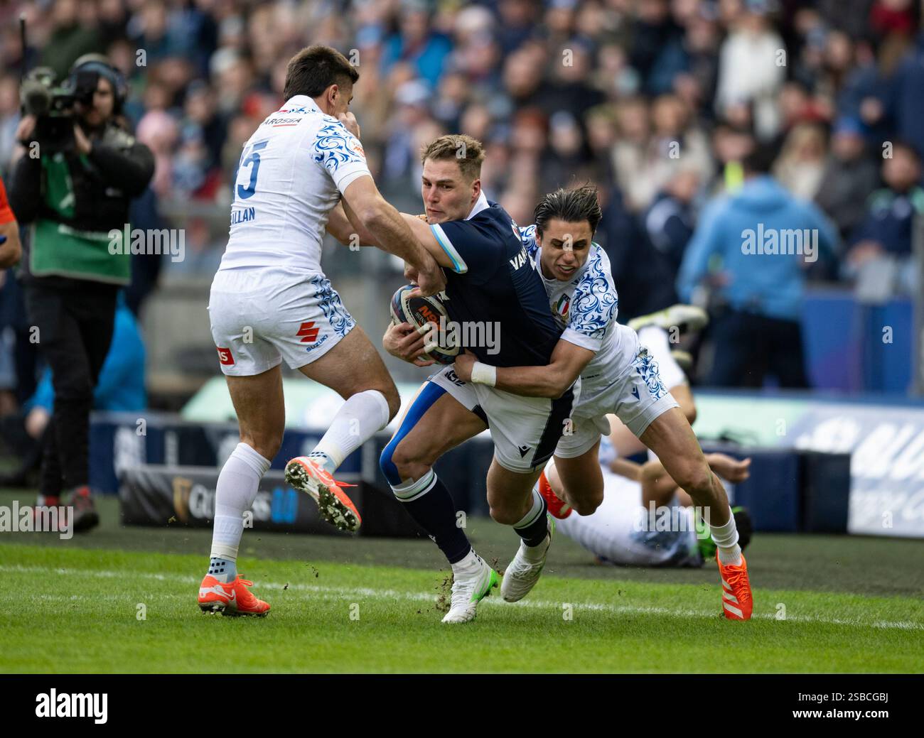 EDINBURGH, SCOTLAND - FEBRUARY 1: Scotland wing, Duhan van der Merwe ...