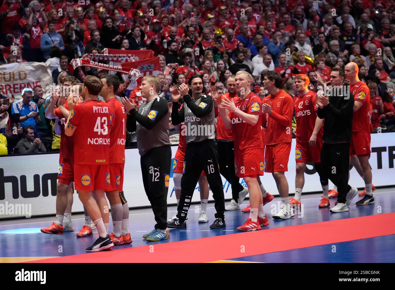 Denmark's players celebrate after the final match between Denmark and ...