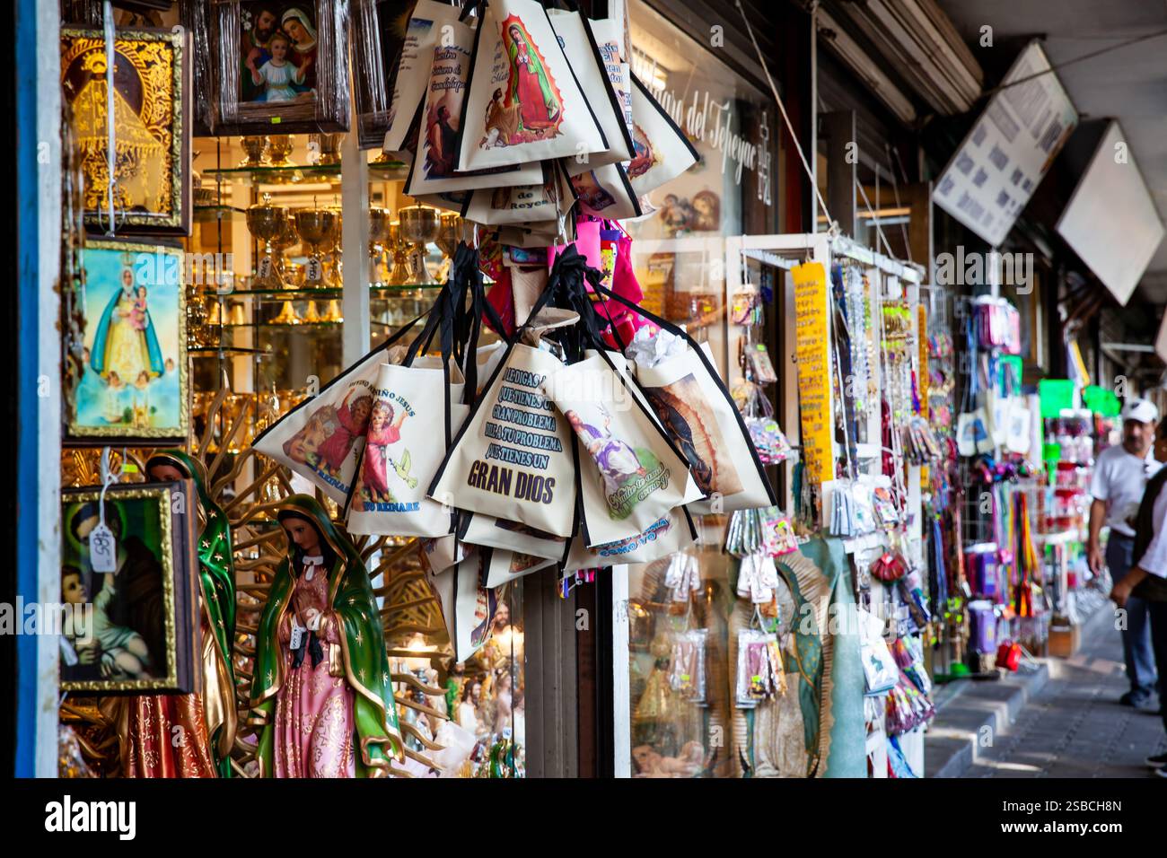 Mexico City, Mexico - October 16, 2024: Religious good stores next to ...