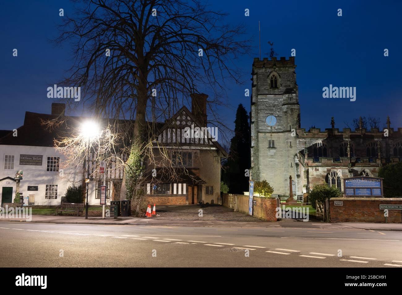 St. John the Baptist, St. Lawrence and St. Anne`s Church at night ...