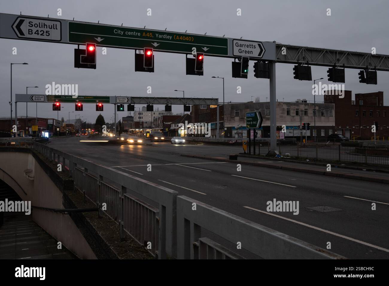 The A45 road, early morning, Sheldon, West Midlands, England, UK Stock ...