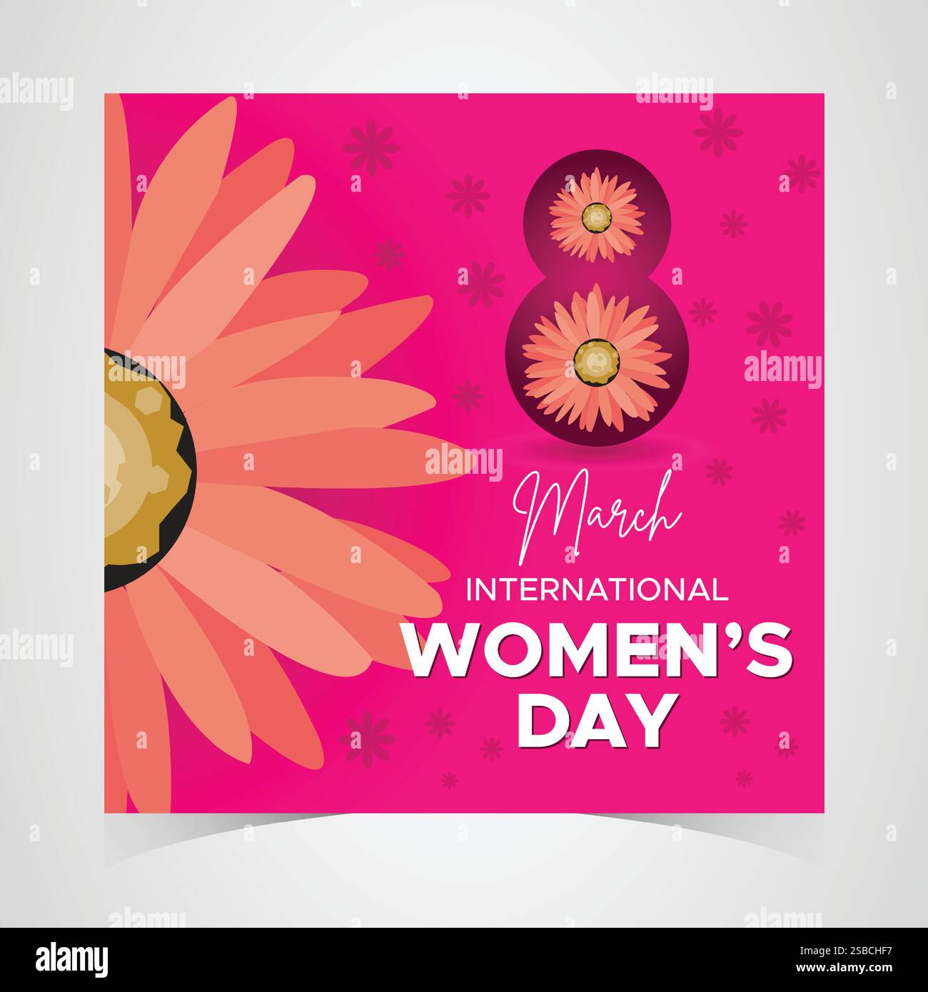 International Women's Day March 8 Banner, Vibrant Floral Design ...