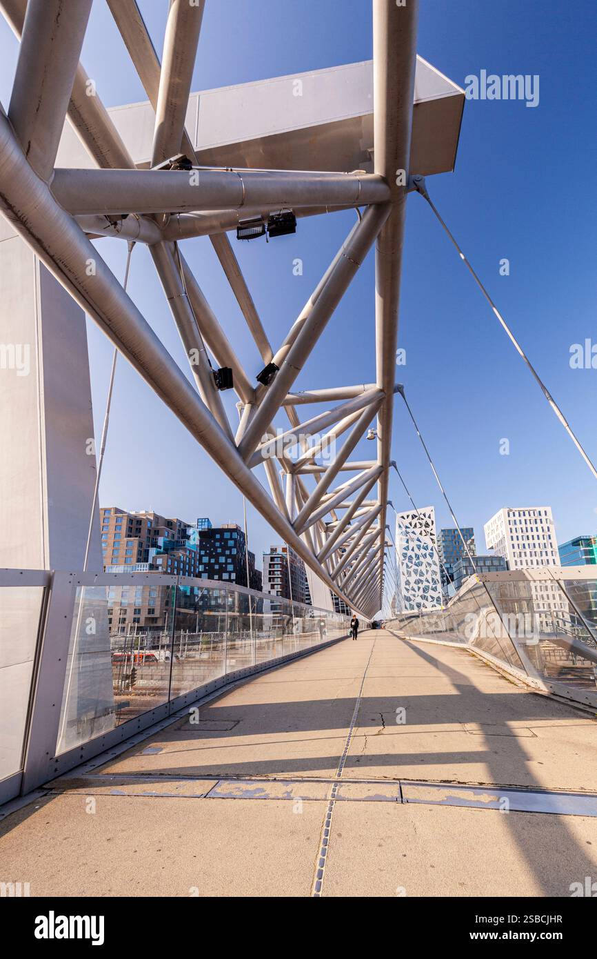 Akrobaten pedestrian bridge, Oslo, Norway Stock Photo - Alamy