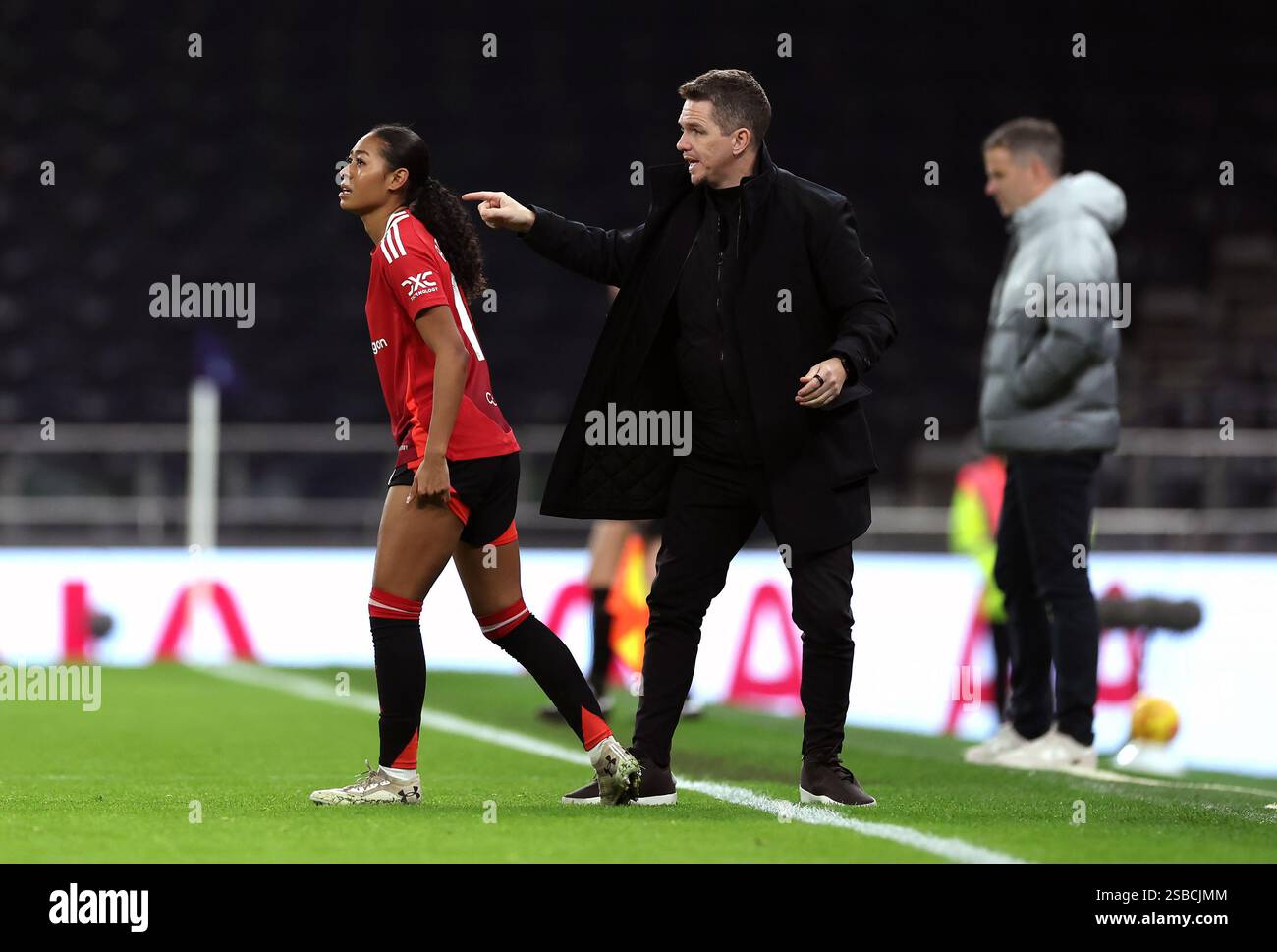 Manchester United manager Marc Skinner on the touchline during the ...