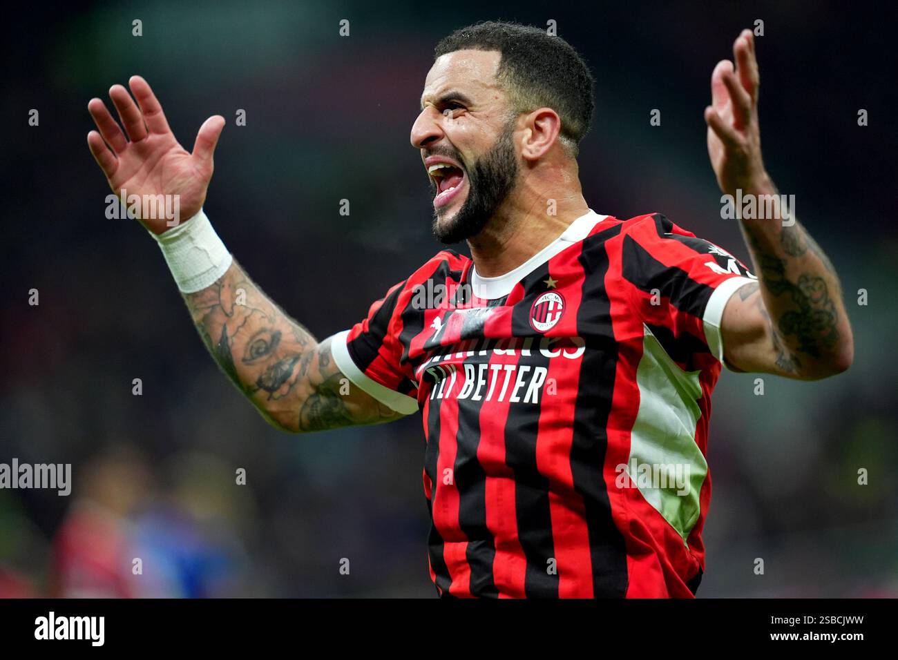 AC Milan's Kyle Walker during the Serie A soccer match between Milan ...