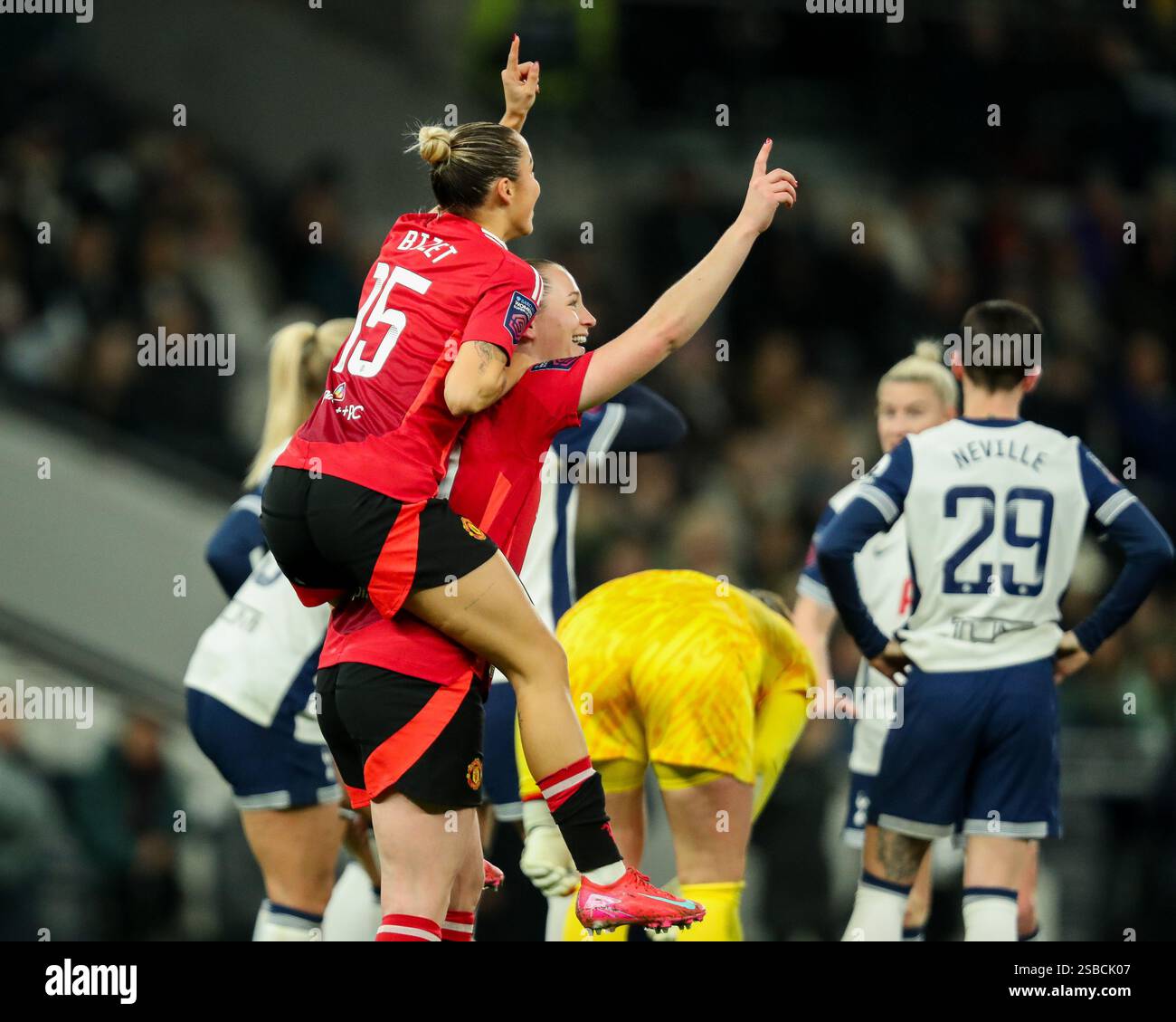 Elisabeth Terland of Manchester United Women celebrates his goal with ...