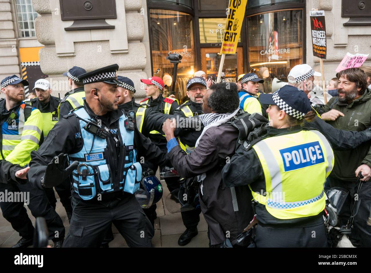 Stop the Far Right Protest in London 1st February 2025, opposing Tommy ...