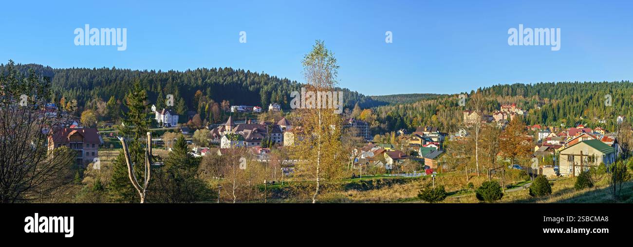 Panorama from foots of Panteleimon Park towards road to Boryslav and ...