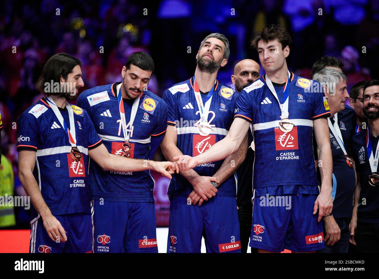 Fornebu 20250202. France during the medal ceremony after the World ...
