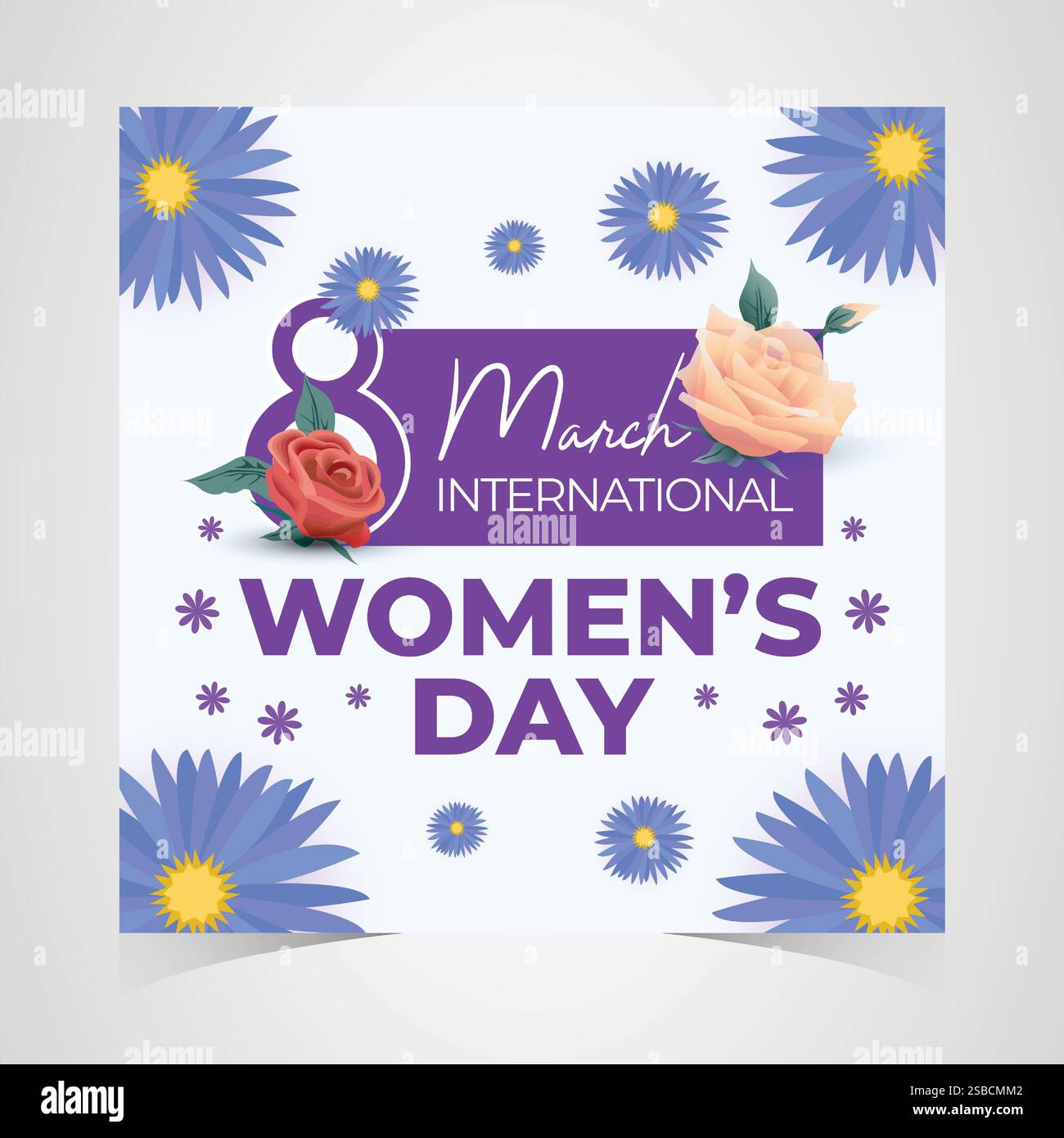 International Women's Day March 8 Banner, Vibrant Floral Design Celebrating Women, Equality and ...