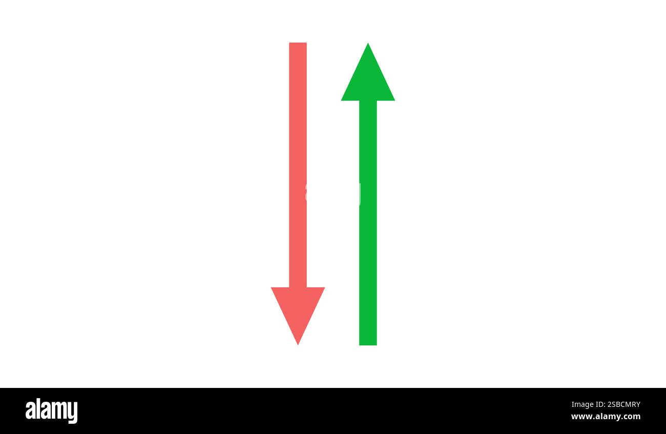 Financial graph with green and red pointers, Business strategy ...