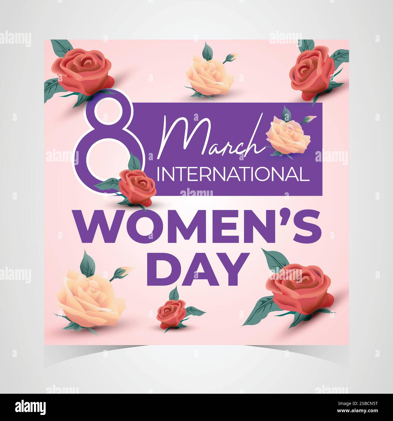 International Women's Day March 8 Banner, Vibrant Floral Design ...