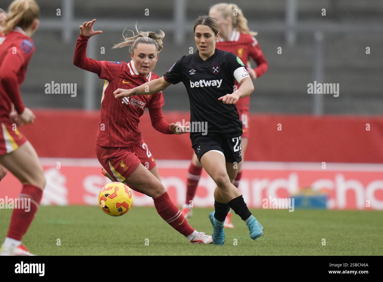 St Helens, UK. 02nd Feb, 2025. Liverpool FC v WestHam Utd FC Barclays Womens Super League ...