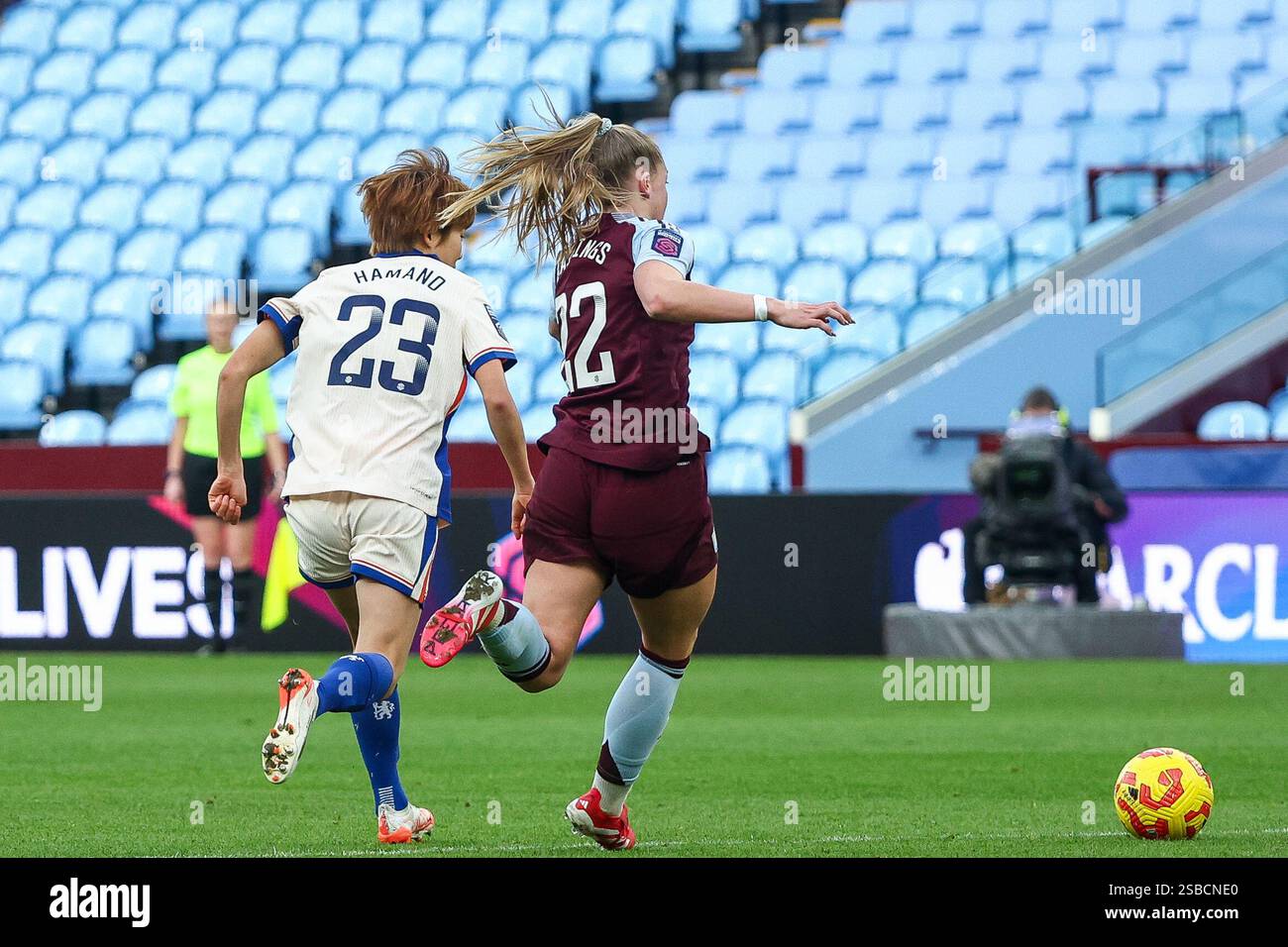 Birmingham, UK. 02nd Feb, 2025. #23, Maika Hamano of Chelsea races ...