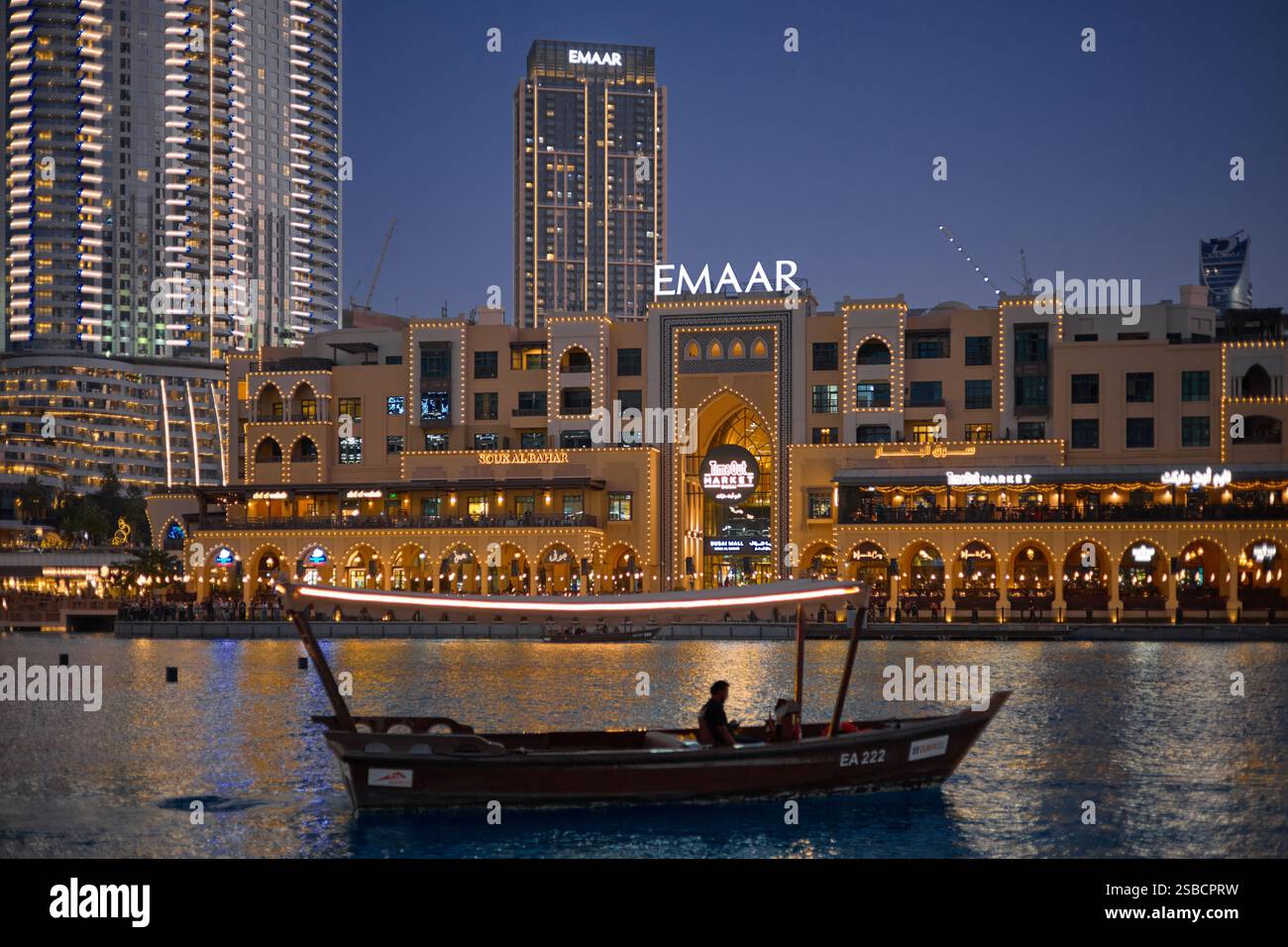 UAE, Dubai, 10 December 2024: A traditional tourist boat abra with ...