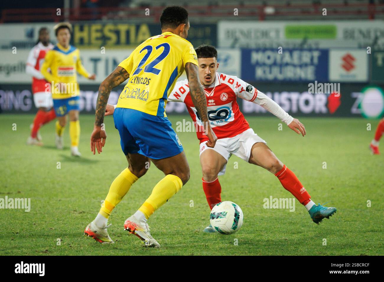 Kortrijk, Belgium. 02nd Feb, 2025. Westerlo's Bryan Reynolds and ...