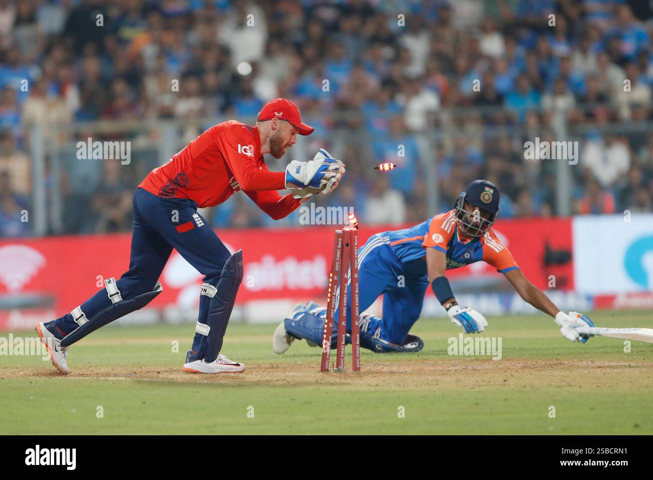 MUMBAI, INDIA - FEBRUARY 2: Phil Salt of England successful stumping of ...