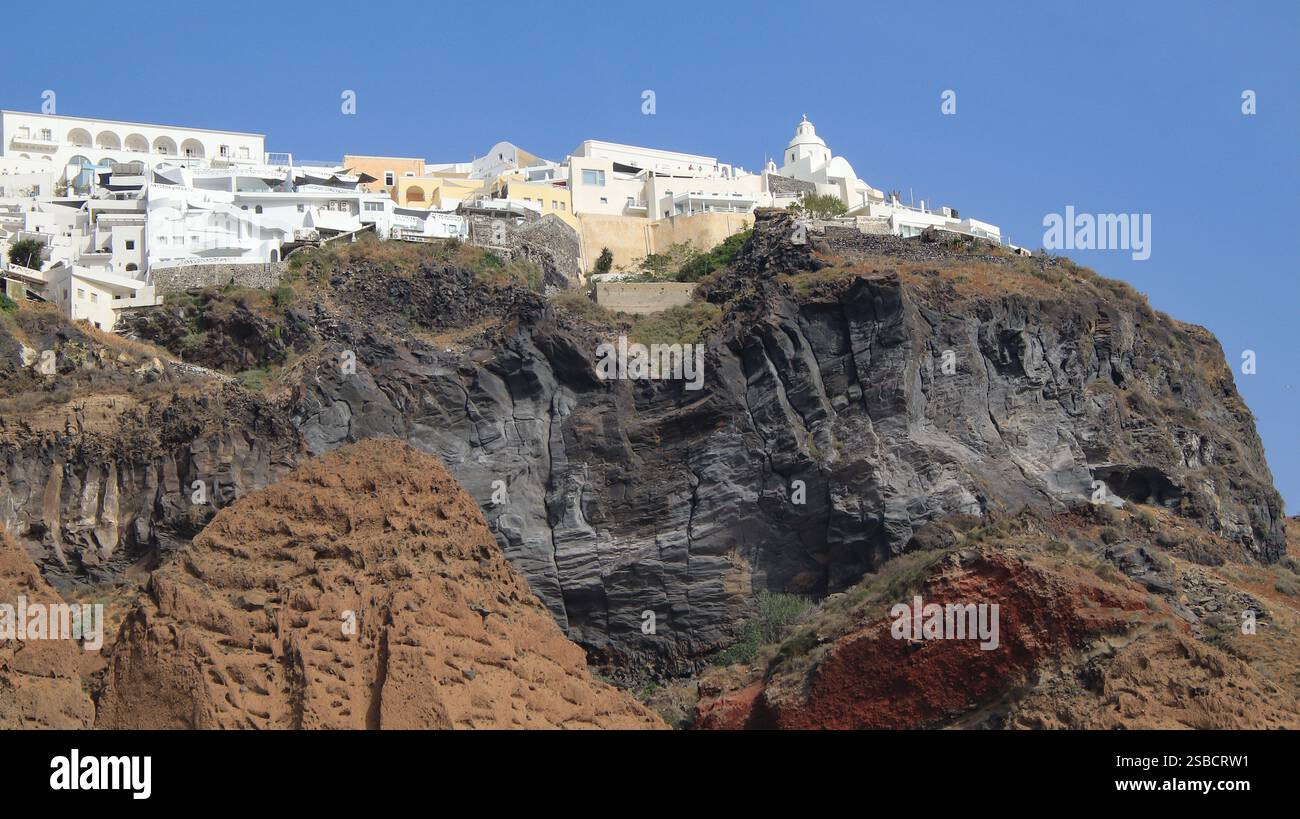 Santorini island,caldera,Fira capital,Aegean sea,Cyclades,Greece Stock ...