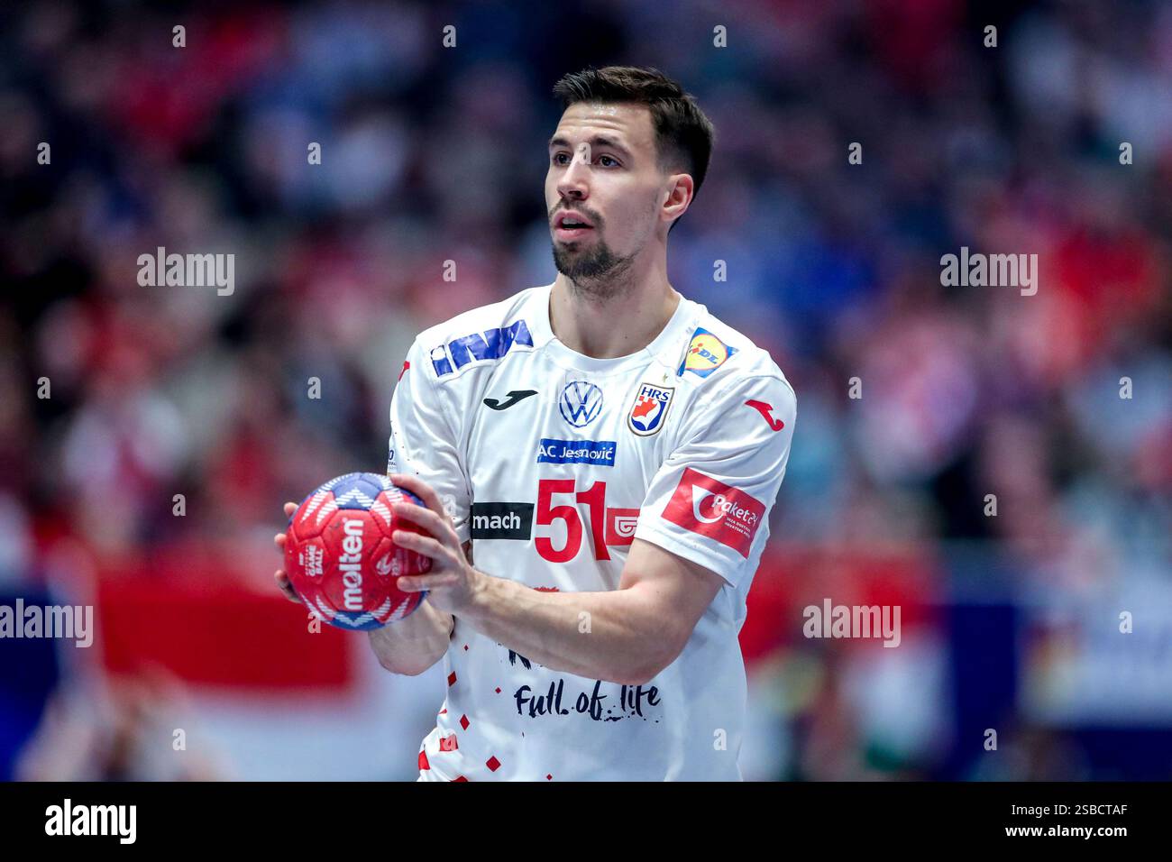 OSLO, NORWAY - FEBRUARY 02: Ivan Martinovic of Croatia during the 2025 IHF Men's Handball World ...