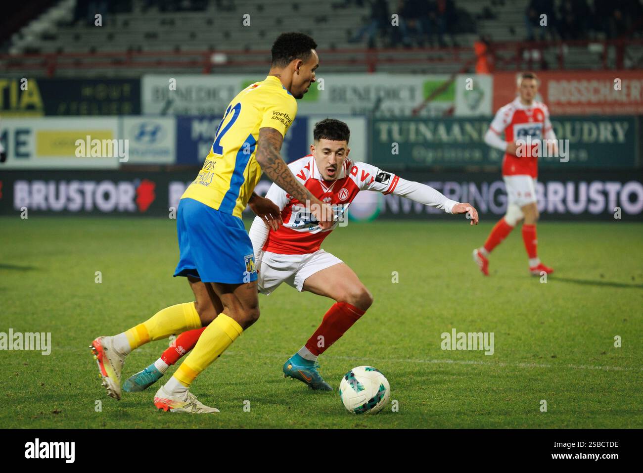 Kortrijk, Belgium. 02nd Feb, 2025. Westerlo's Bryan Reynolds and ...