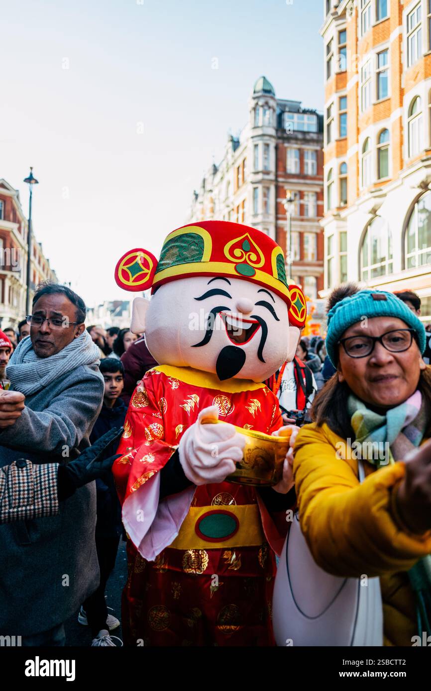 Lively Street Scene Featuring Mascot During the Chinese New Year ...