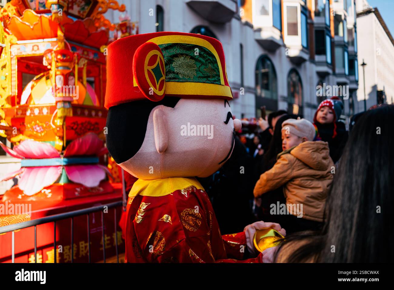 Lively Street Scene Featuring Mascot During the Chinese New Year ...