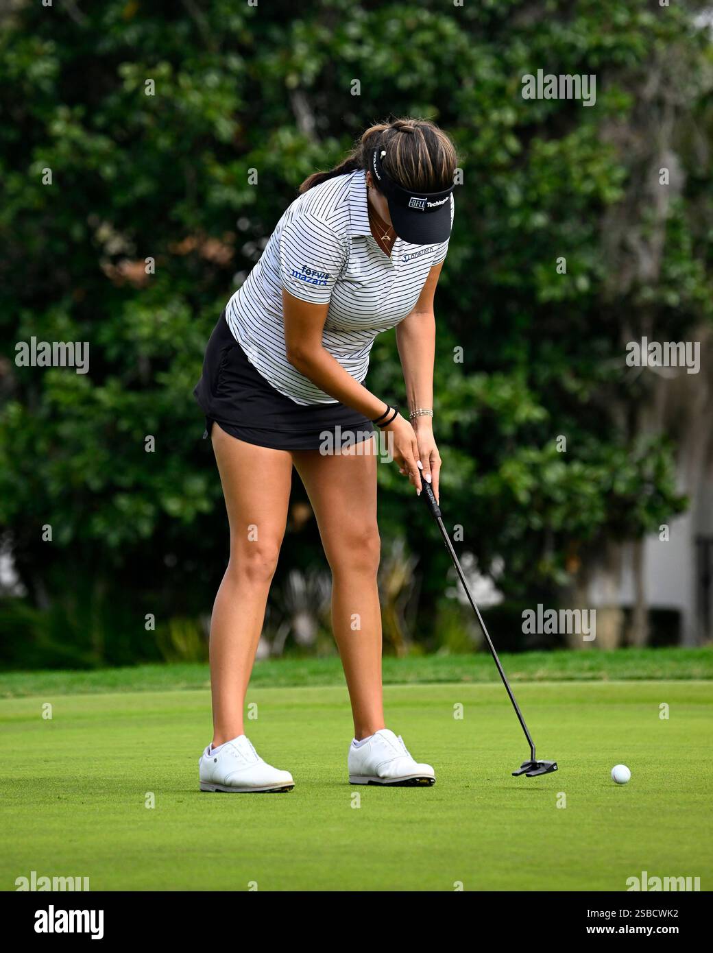 Orlando, Florida on Sunday February 2, 2025. Megan Khang putts on the ...