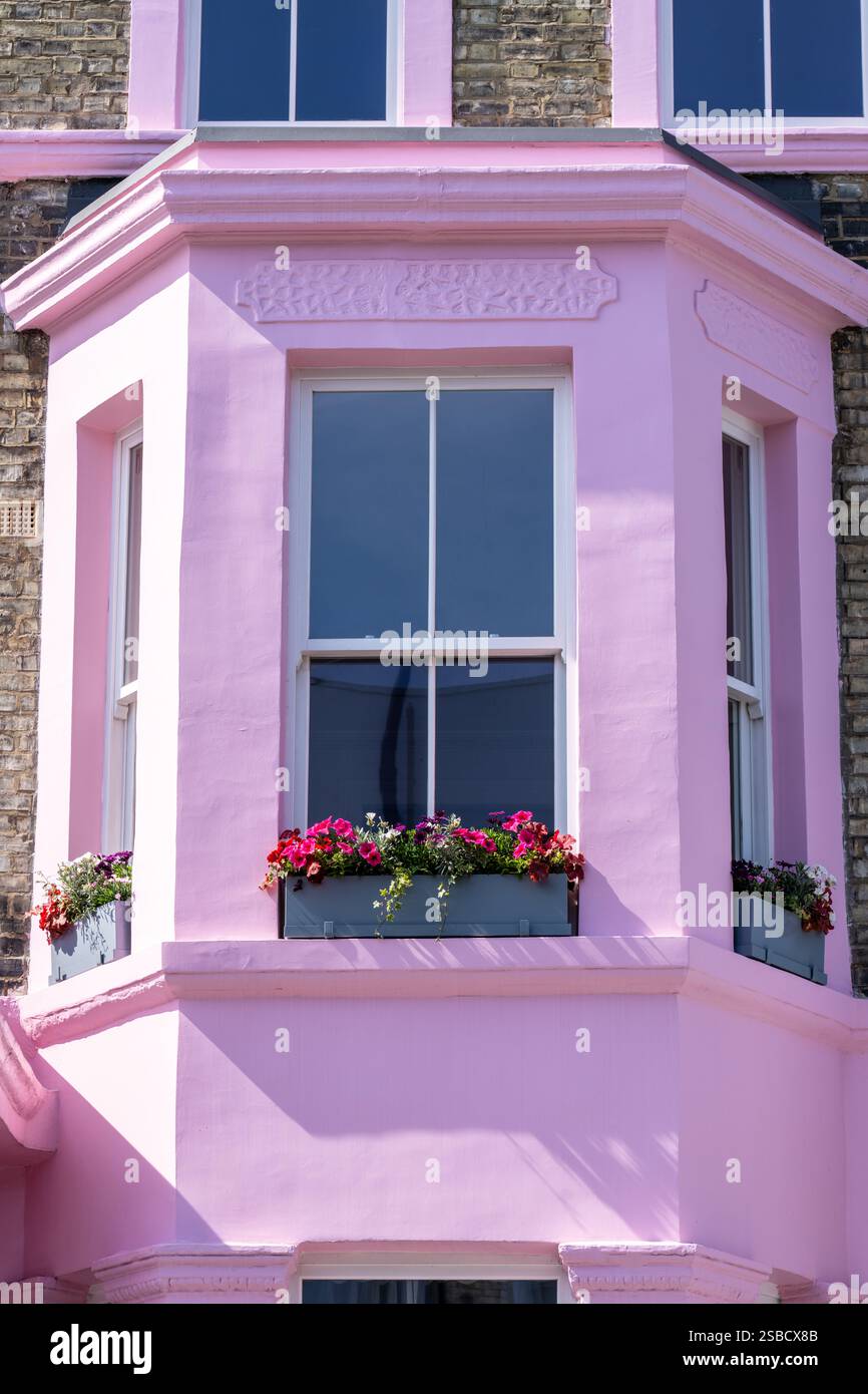 A Pink Window in Notting Hill London England With Flowers in the Sill ...