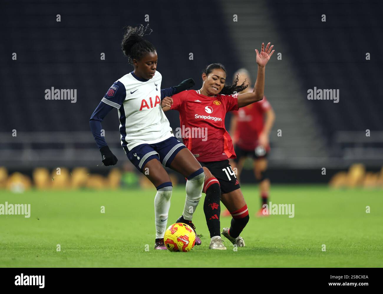 Tottenham Hotspur's Jessica Naz and Manchester United's Jayde Riviere ...