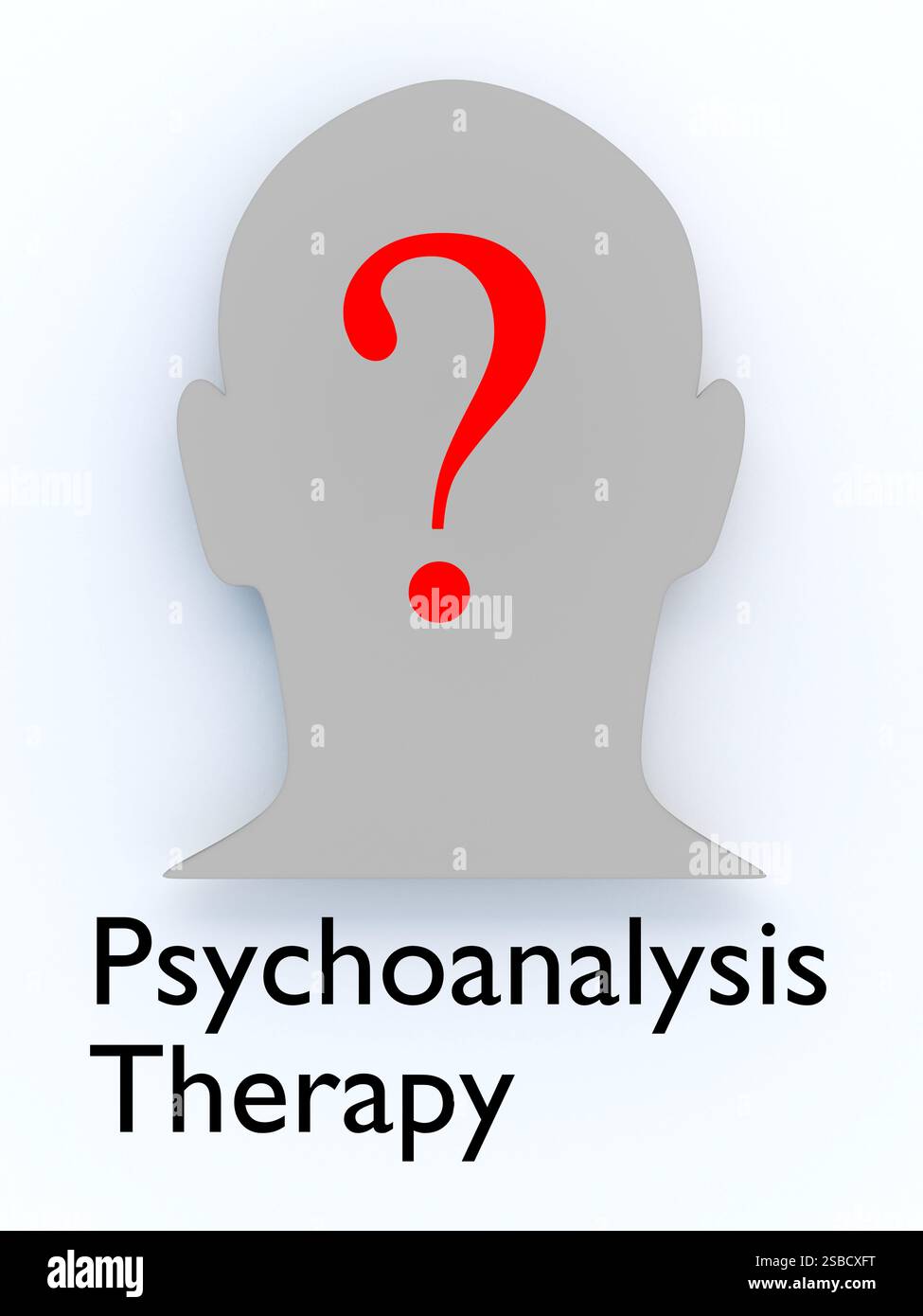 3D illustration of a question mark on a head silhouette, titled ...