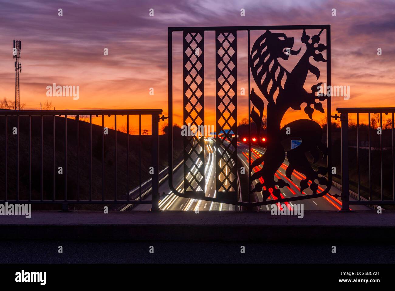 BAB A4 bei Dresden Autobahn am Abend Dresden Sachsen Deutschland ...