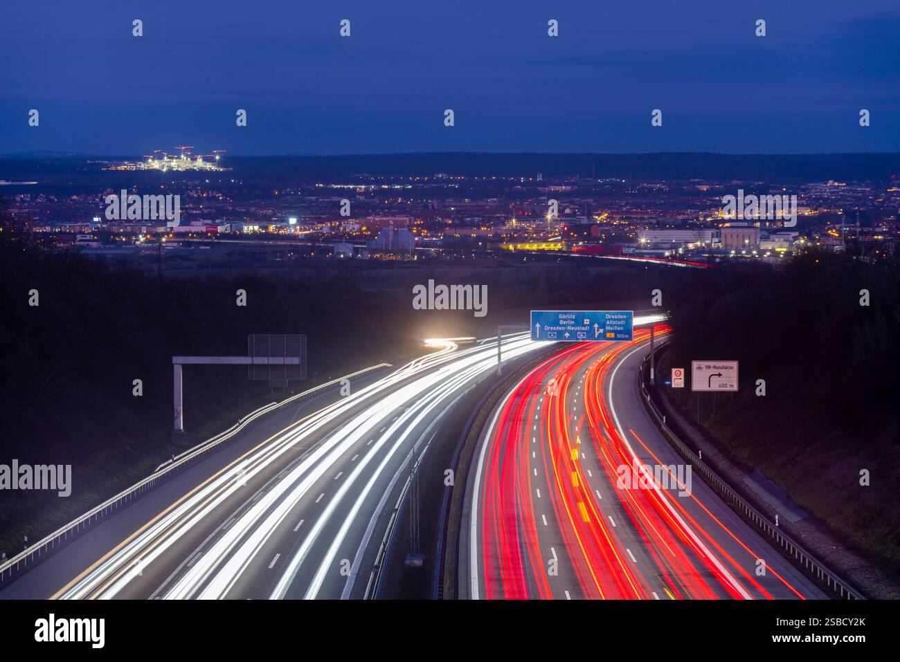 BAB A4 bei Dresden Autobahn am Abend Dresden Sachsen Deutschland ...
