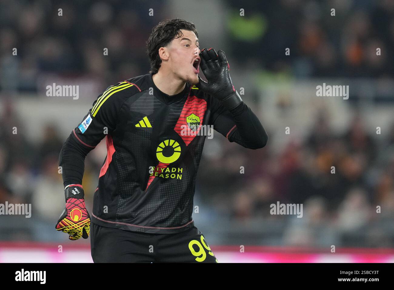 Roma, Italia. 02nd Feb, 2025. Roma's goalkeeper Mile Svilar during the ...