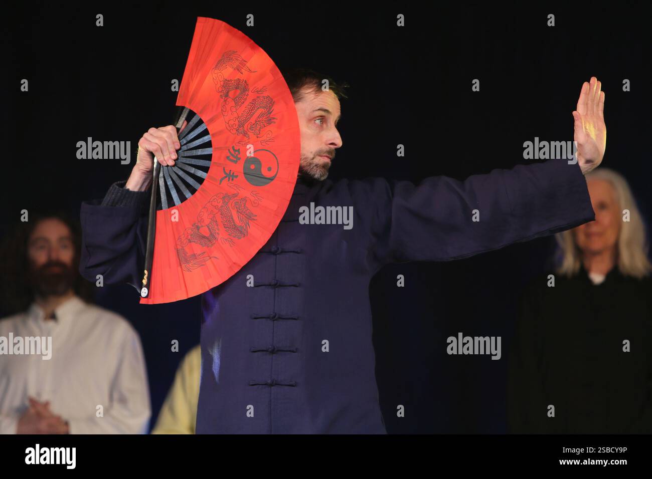 Dublin, Ireland - 02nd February 2025 - a man holding a red traditional ...