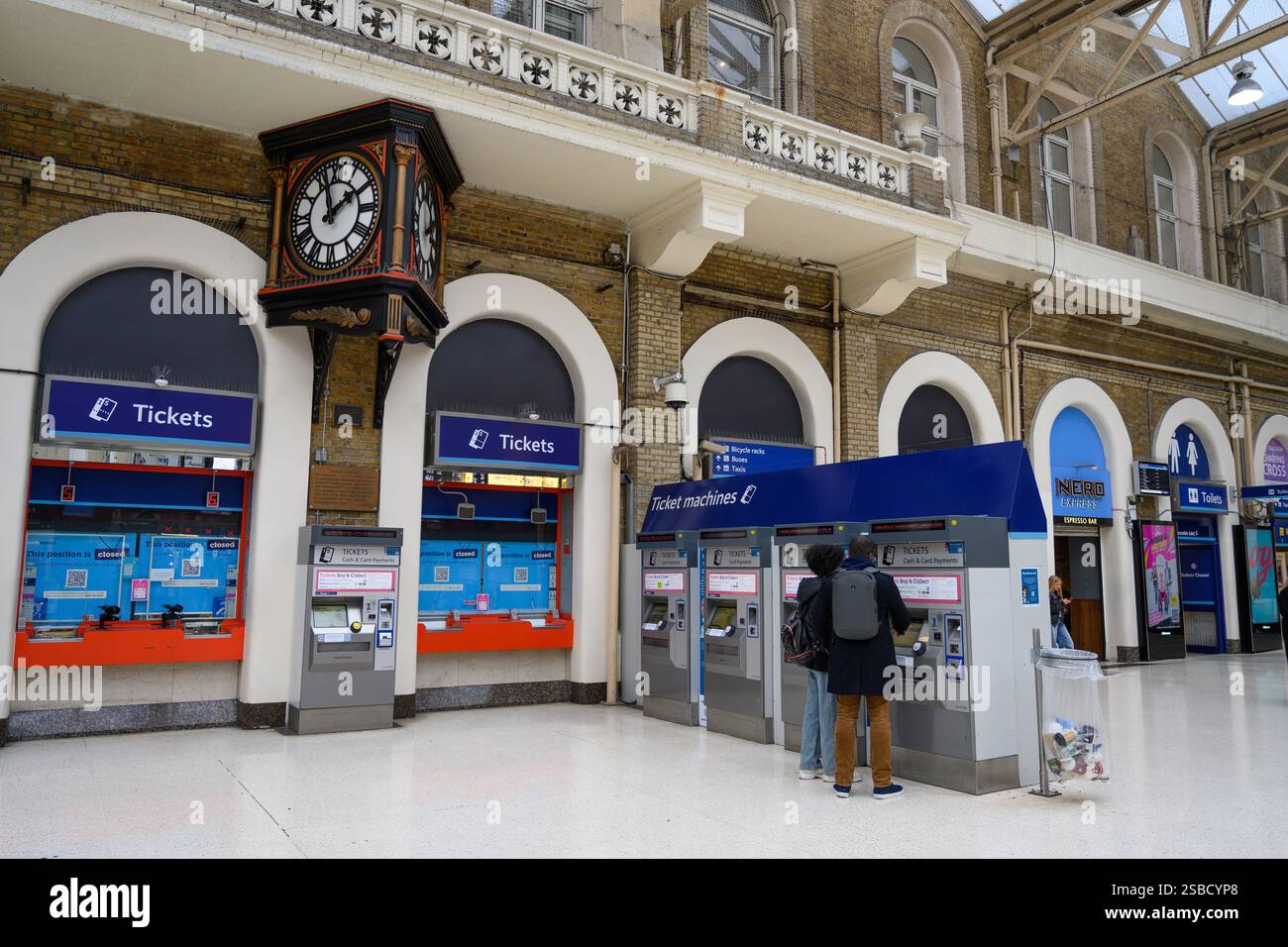 In this photo illustration, the clock and ticket hall of Charing Cross ...