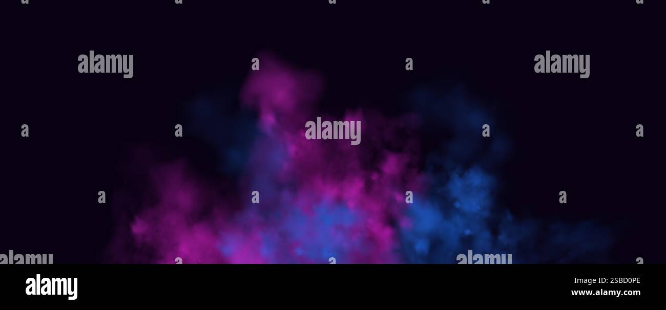 Magic cigarette vapor.Atmospheric neon purple clouds.Magical fantasy ...